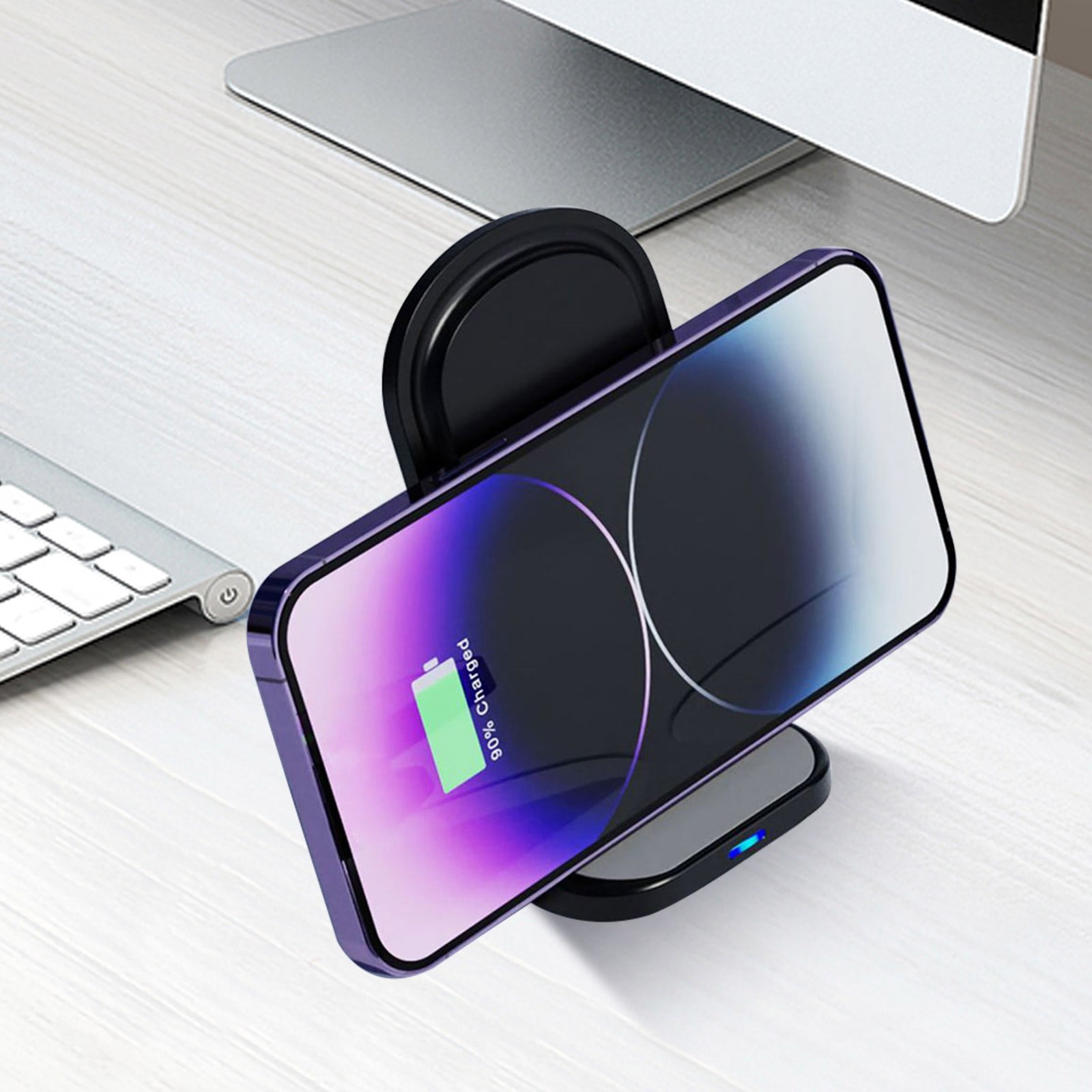 4 Packs 15W Fast Wireless Charger Foldable Vertical Stand with LED ...