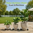 4 Packs 16 Inches Extra-large Clear Plant Caddy Plant Saucers on Wheels ...