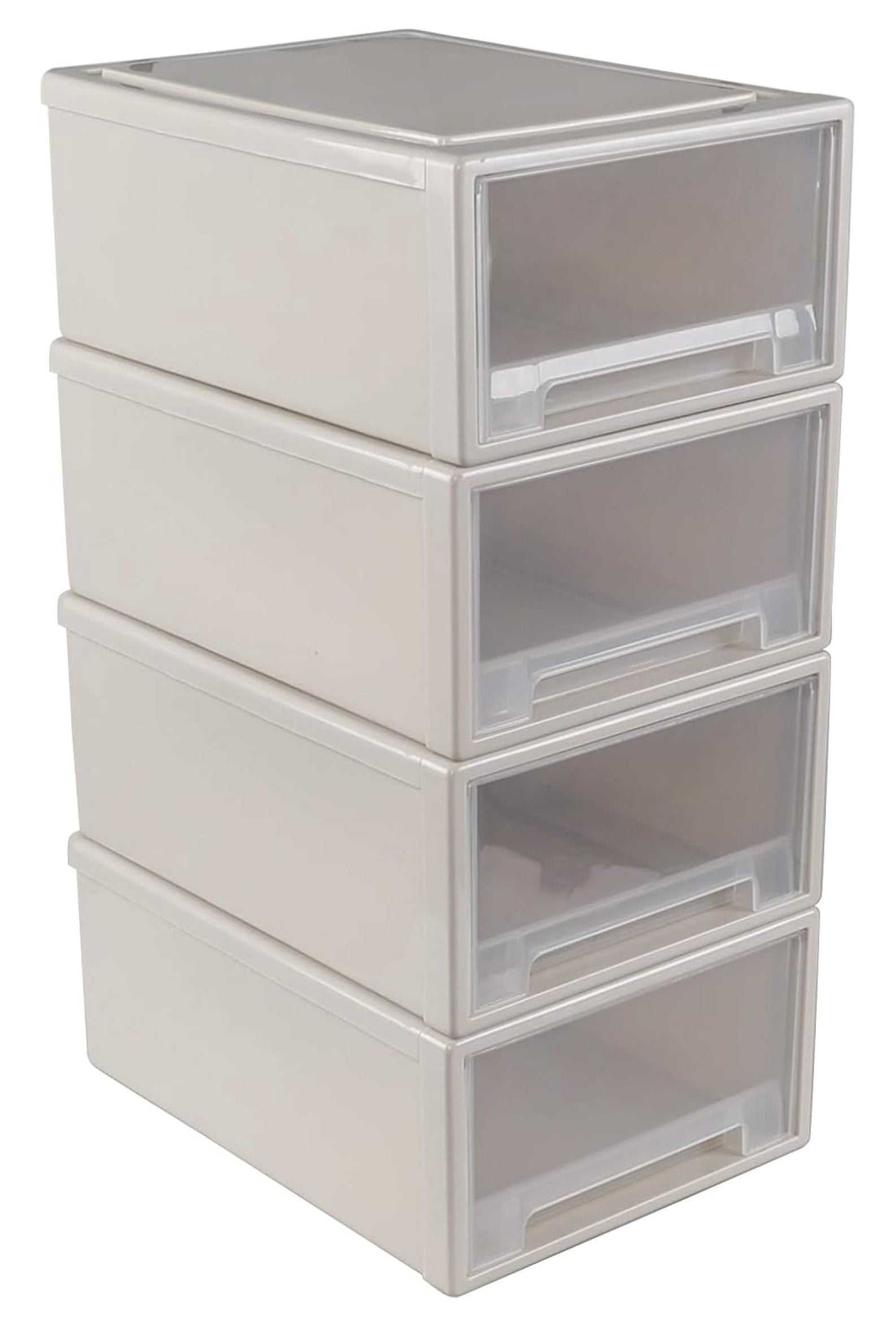 4 Packs 18 Quart Plastic Stacking Storage Drawers, Large Stackable ...