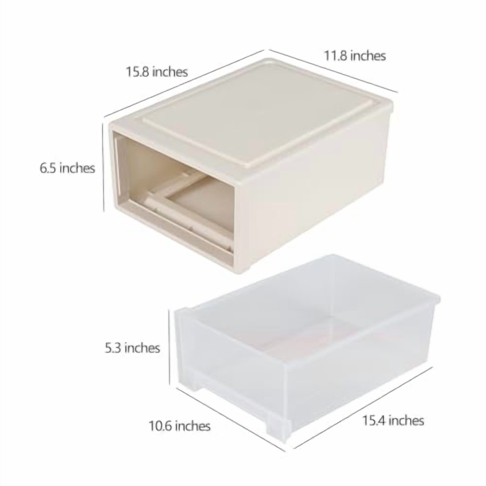 4 Packs 18 Quart Stackable Plastic Storage Drawers for Organizing ...