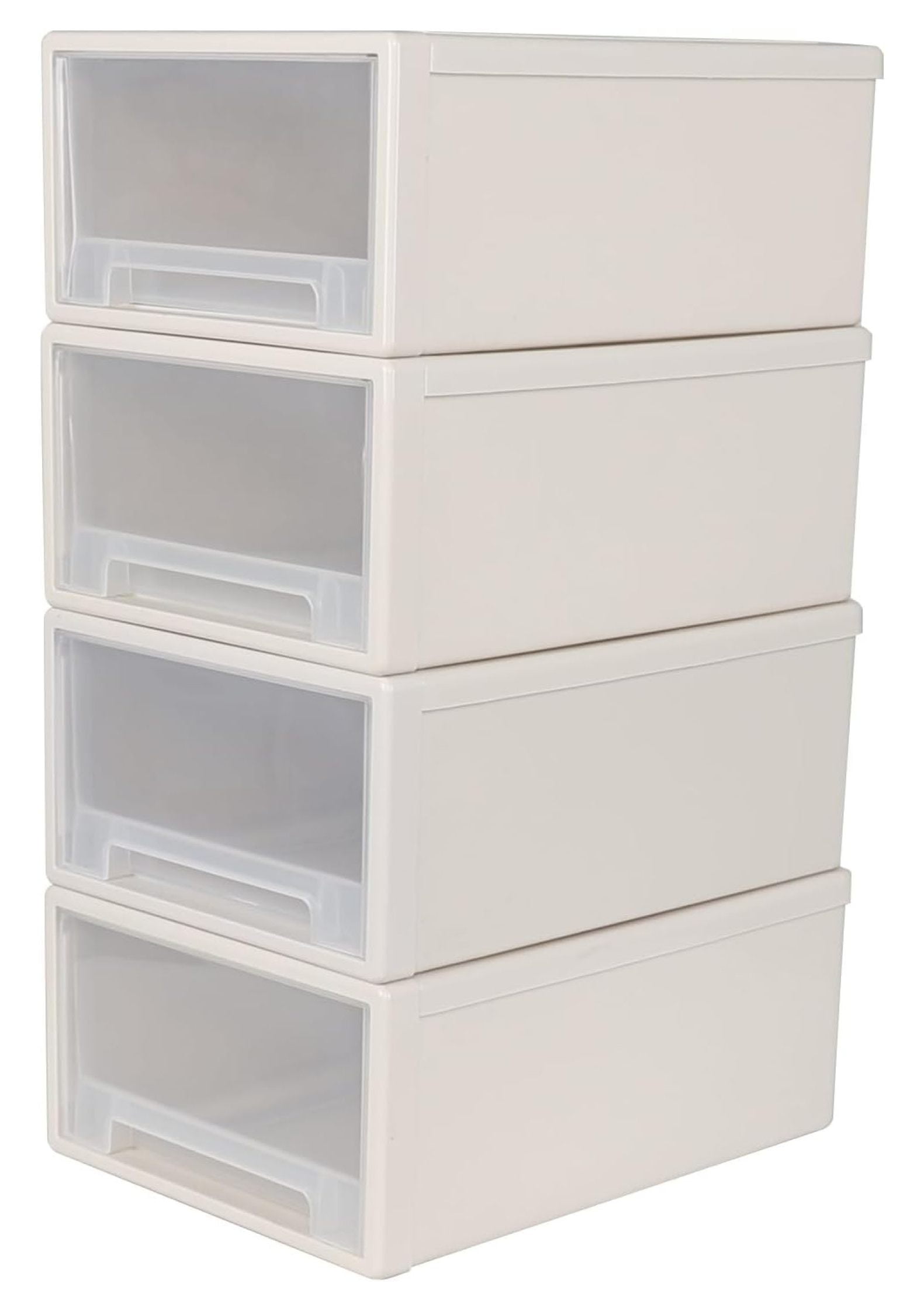 4 Packs 18 Quart Stackable Plastic Storage Drawers for Organizing ...