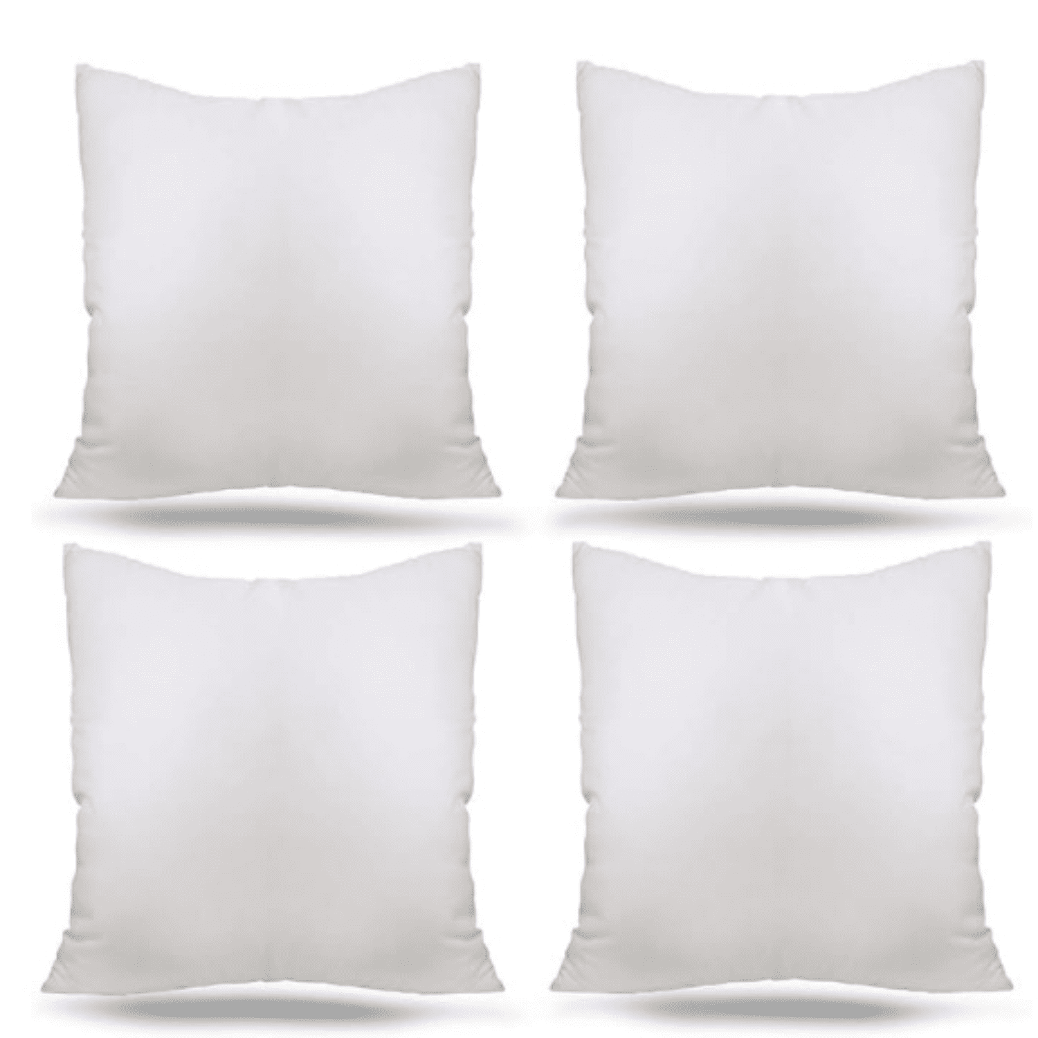 4 Packs 18" x 18" Premium White Throw Pillow Insert Hypoallergenic High ...