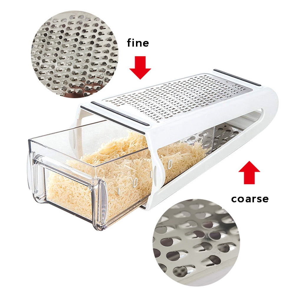4 Packs 2-Sided Stainless Steel Box Cheese Grater with Removable ...