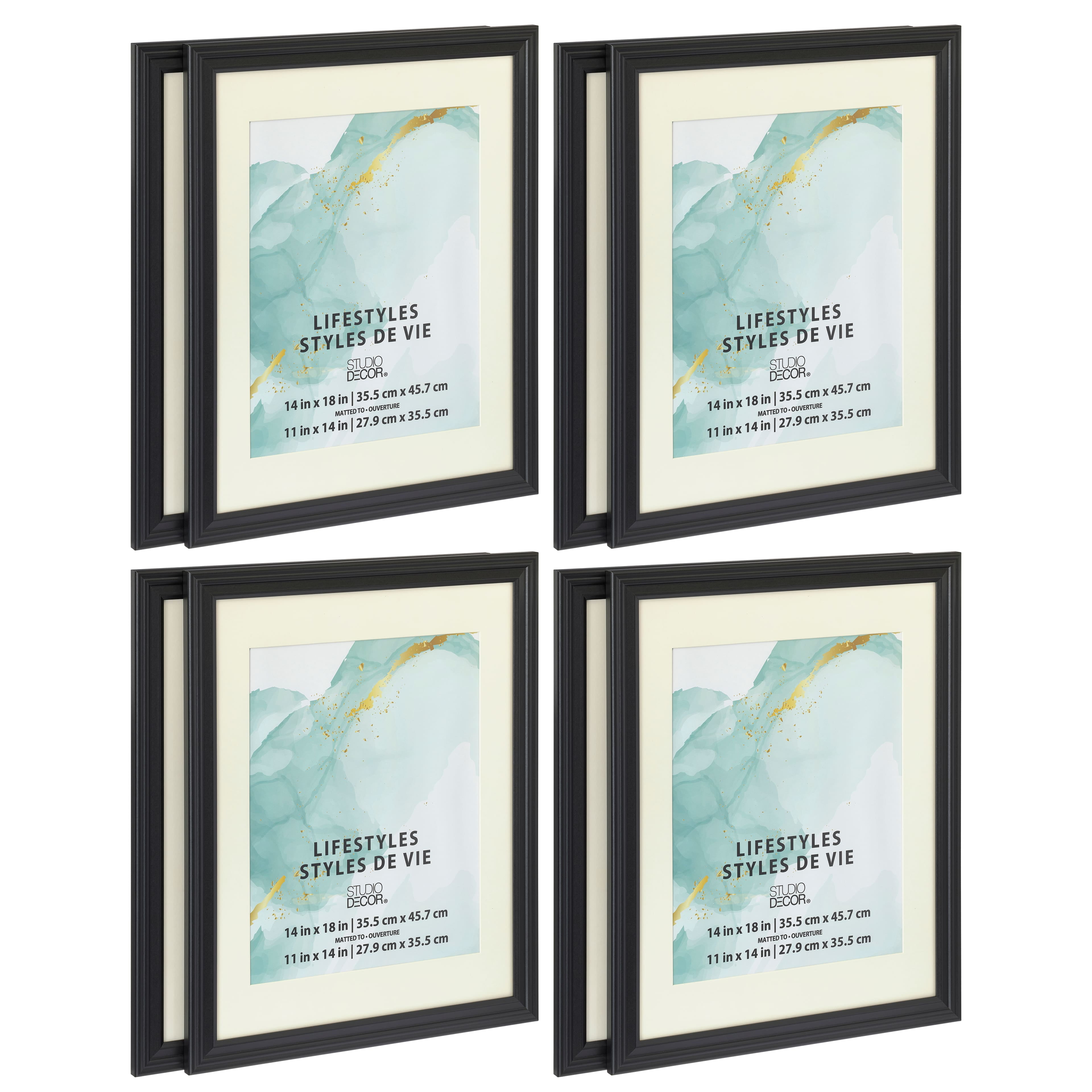 Studio Decor Black 11" x 14" Frame with Mat, Lifestyles, 4 Packs: 2 ct ...