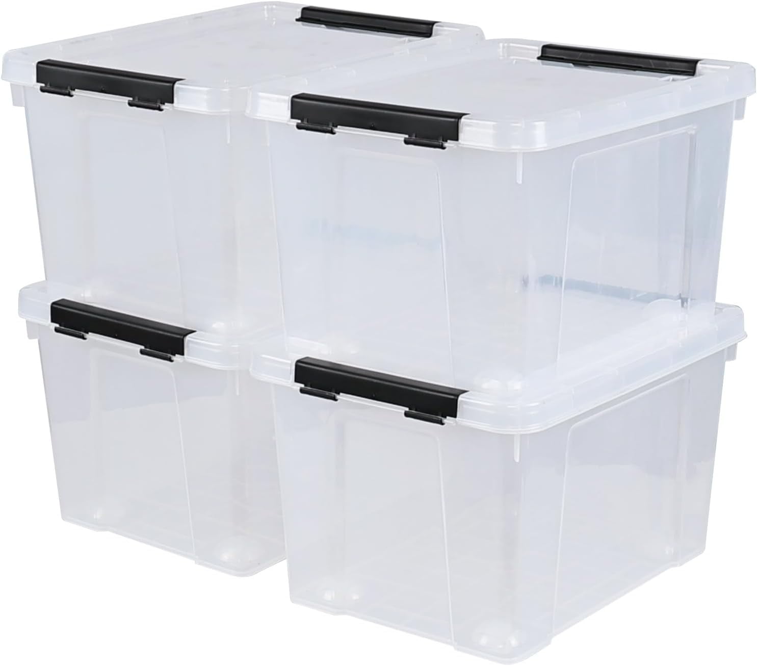 4 Packs 22 Qt. Plastic Storage Bins with Lids, Stackable Storage ...