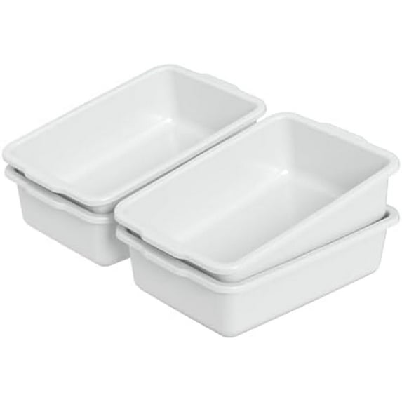 4 Packs 23 Liters Food Service Bus Tub, Plastic Bus Tote Wash Tubs ...
