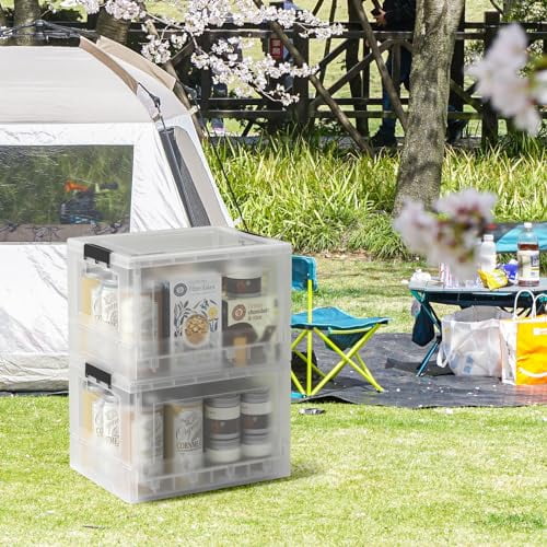 4 Packs 30L Collapsible Storage Bin, Folding Storage Containers with ...