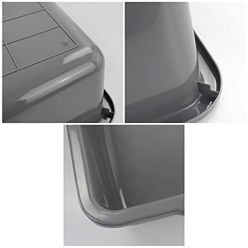 4 Packs 32 L Large Plastic Bus Tubs, Commercial Bus Tray Box, Grey ...