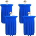 4 Packs 32 x 43 Inch Spandex Round Cocktail Table Skirts Spandex ...