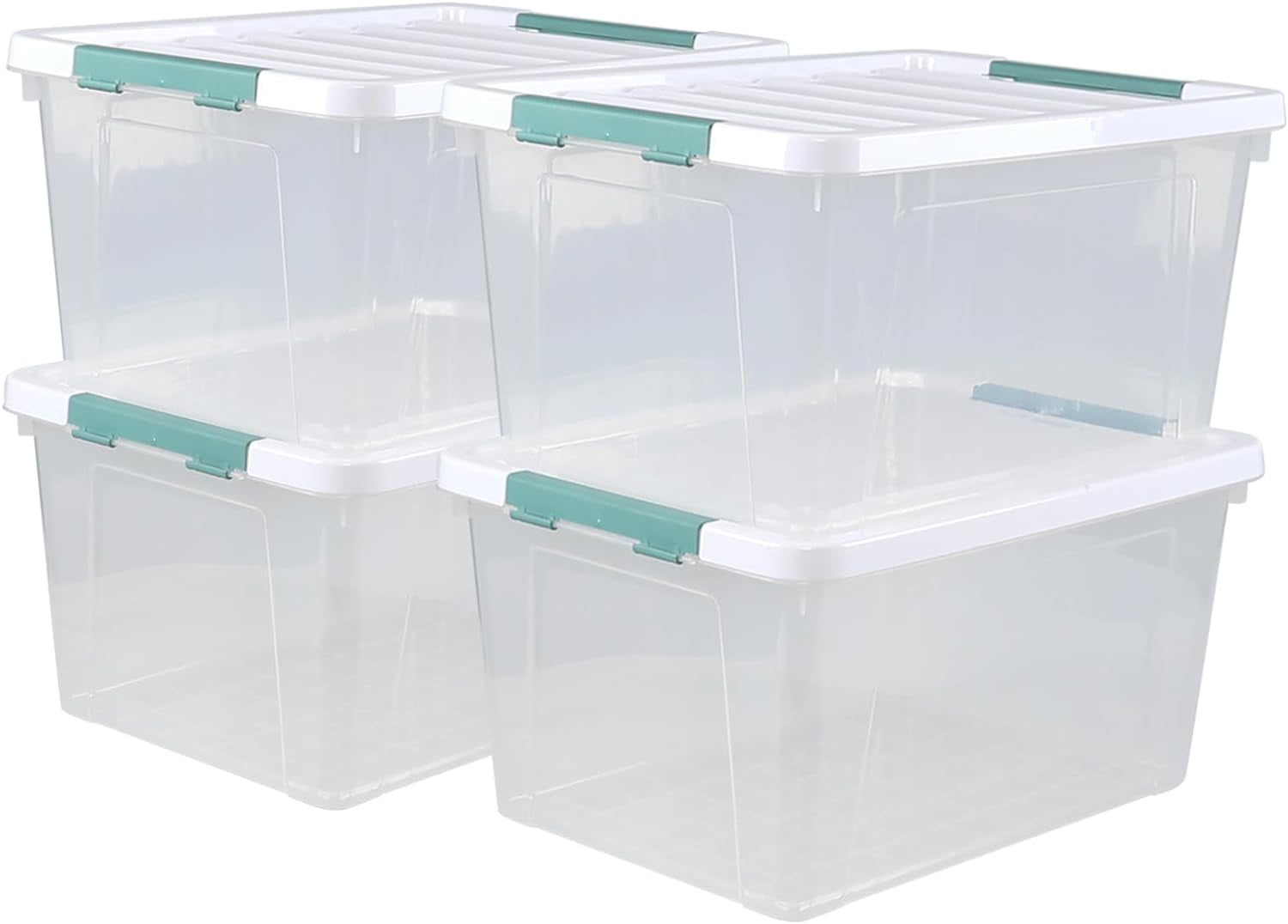 4 Packs 35 Quart Storage Bins with Lids, Stackable Storage Containers ...