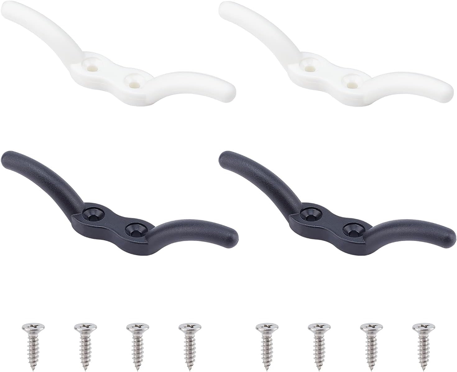 4 Packs 4.4" Nylon Rope Cleat Flag Pole Halyard Rope Cleat Blind Cord ...