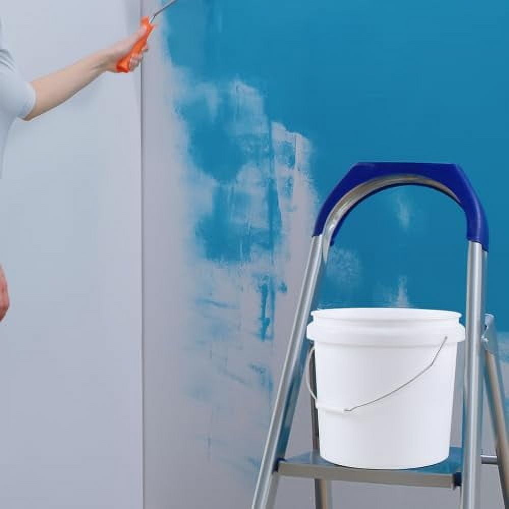 4 Packs 4 Gallon Plastic Storage Bucket Food Grade, Round Bucket with ...