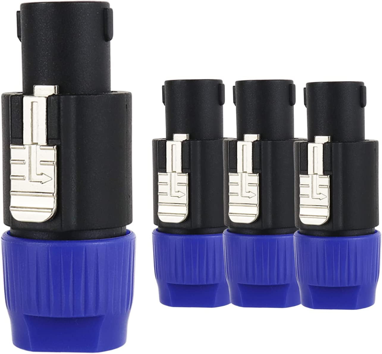 4 Packs 4 Pole Speakon Plug - 4 Conductor Speak-On Adapter for ...