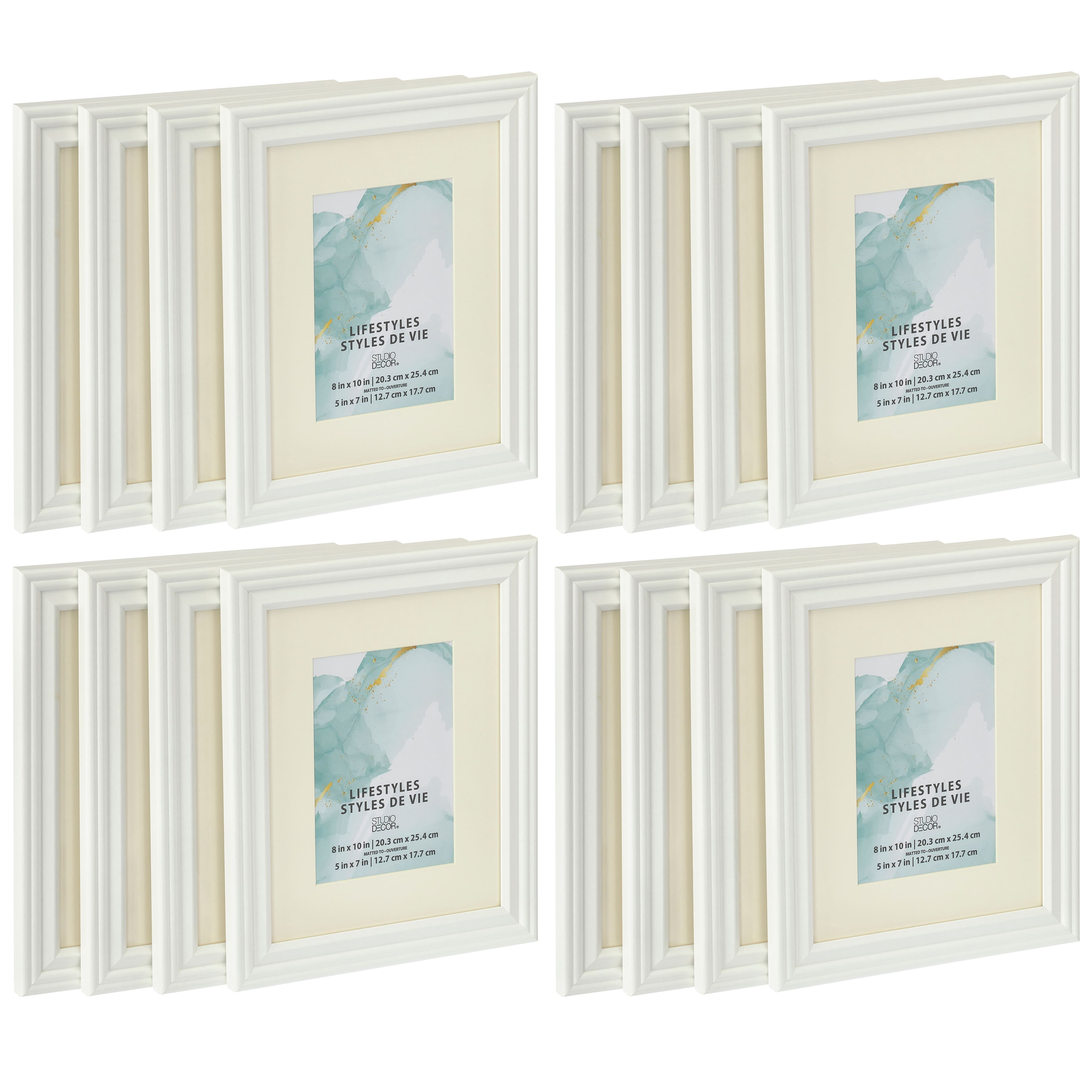 4 Packs: 4 ct. (16 total) White 5" x 7" Frame with Mat - Lifestyles by ...