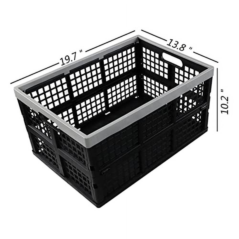 4 Packs 40L Collapsible Storage Baskets, Utility Folding Milk Crates ...
