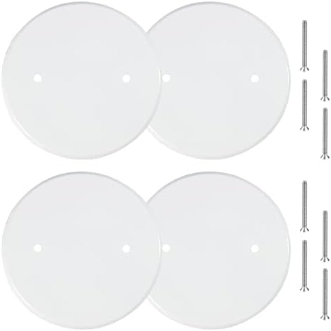 4 Packs 5 Inch Ceiling Cover Plate Metal Flat Round Electrical Cover ...
