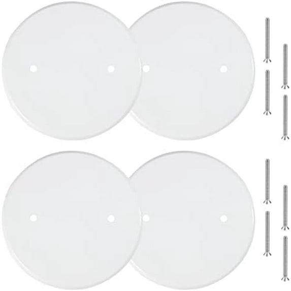 4 Packs 5 Inch Ceiling Cover Plate Metal Flat Round Electrical Cover ...