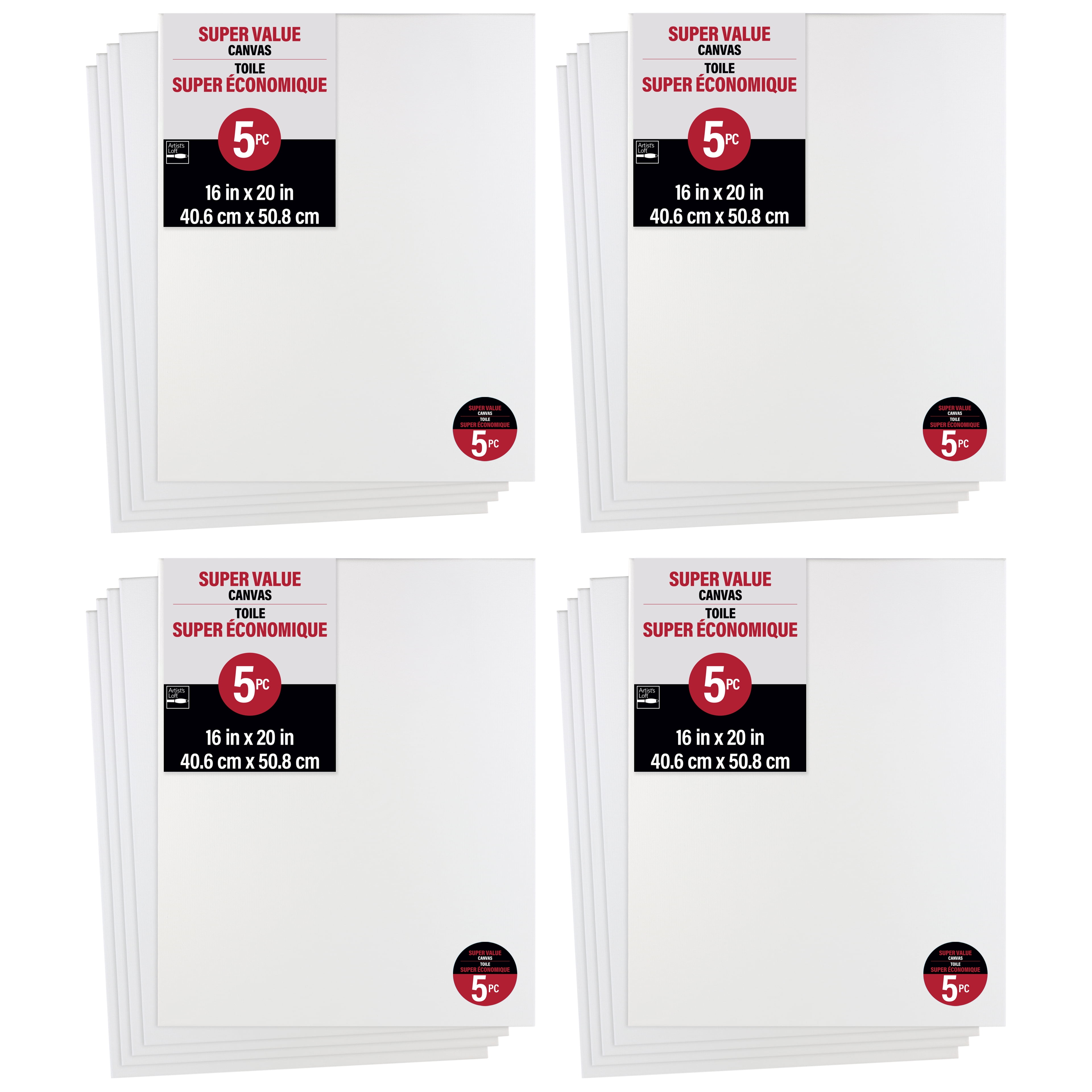 "Artist's Loft® Super Value Pack: 20 ct. 16"" x 20"" Art Blank Canvases ...