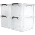 4 Packs 58 Quart Plastic Storage Bins with Lids,Clear Storage ...