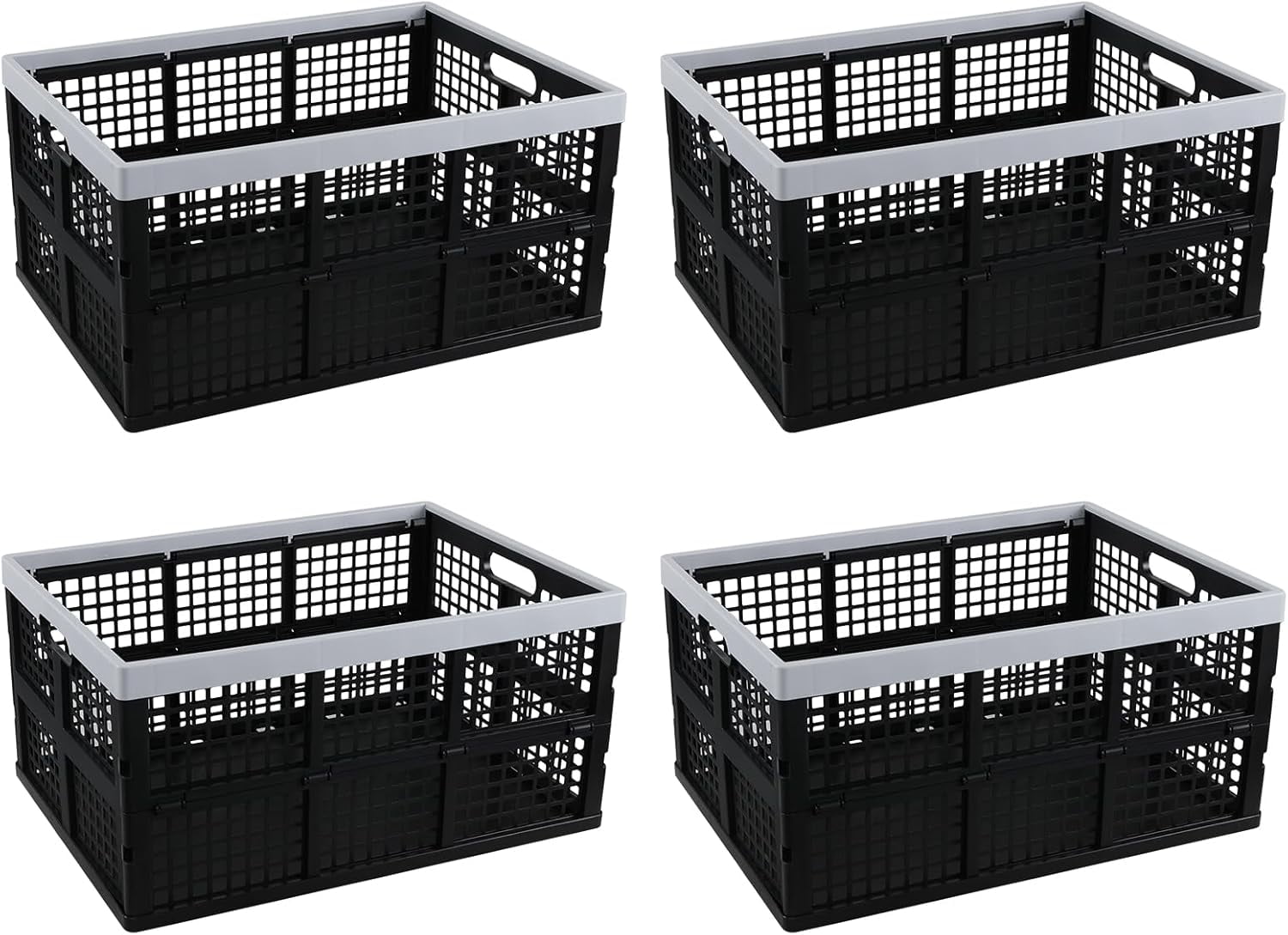 4 Packs 66 L Black Heavy Duty Rectangular Stackable Dairy Milk Crates ...