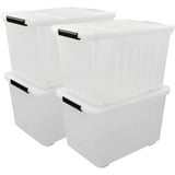 4 Packs 70L Large Plastic Storage Container with Wheels and Latching ...