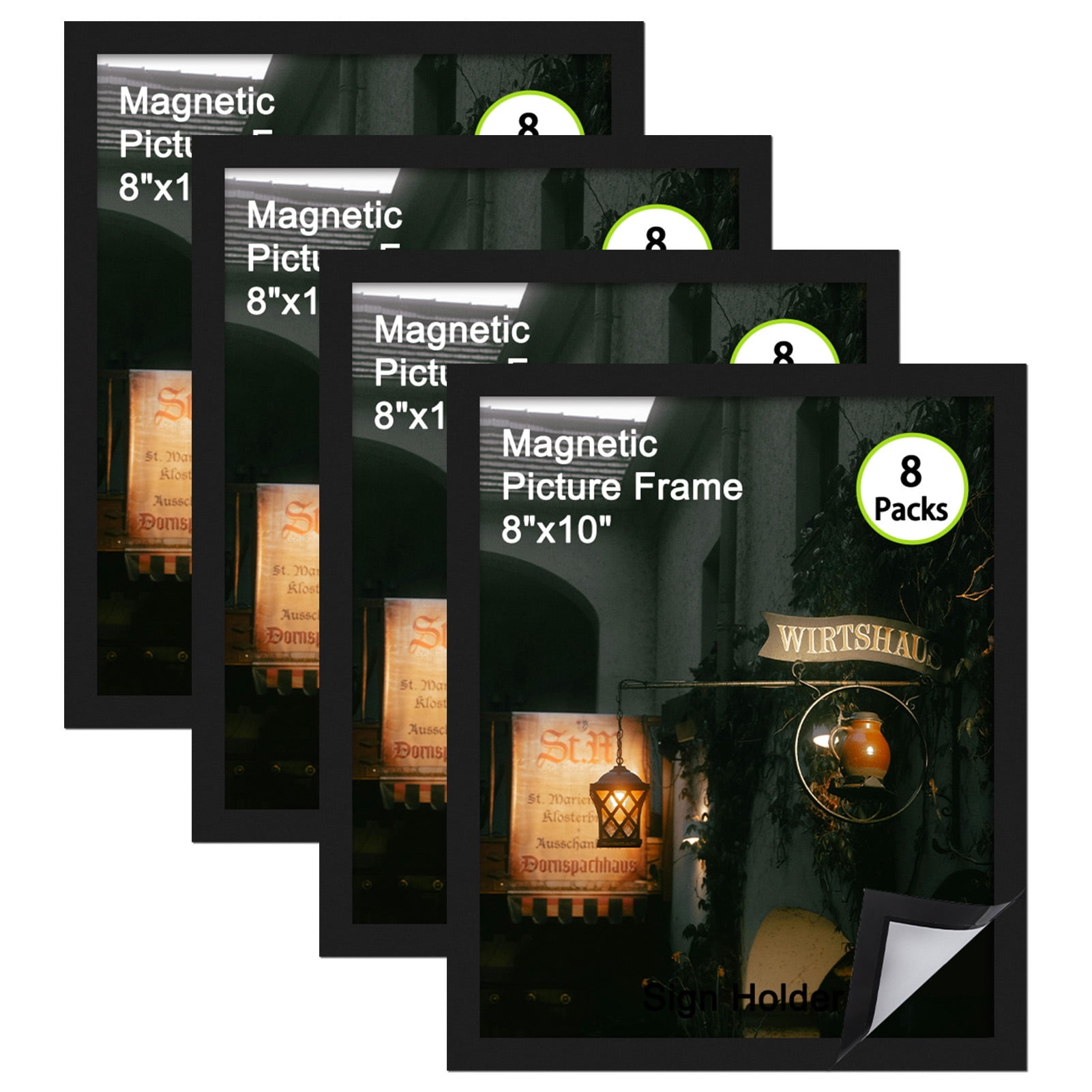 4 Packs 8x10 Magnetic Picture Frames, 8 by 10 Magnetic Photo Frame Set ...