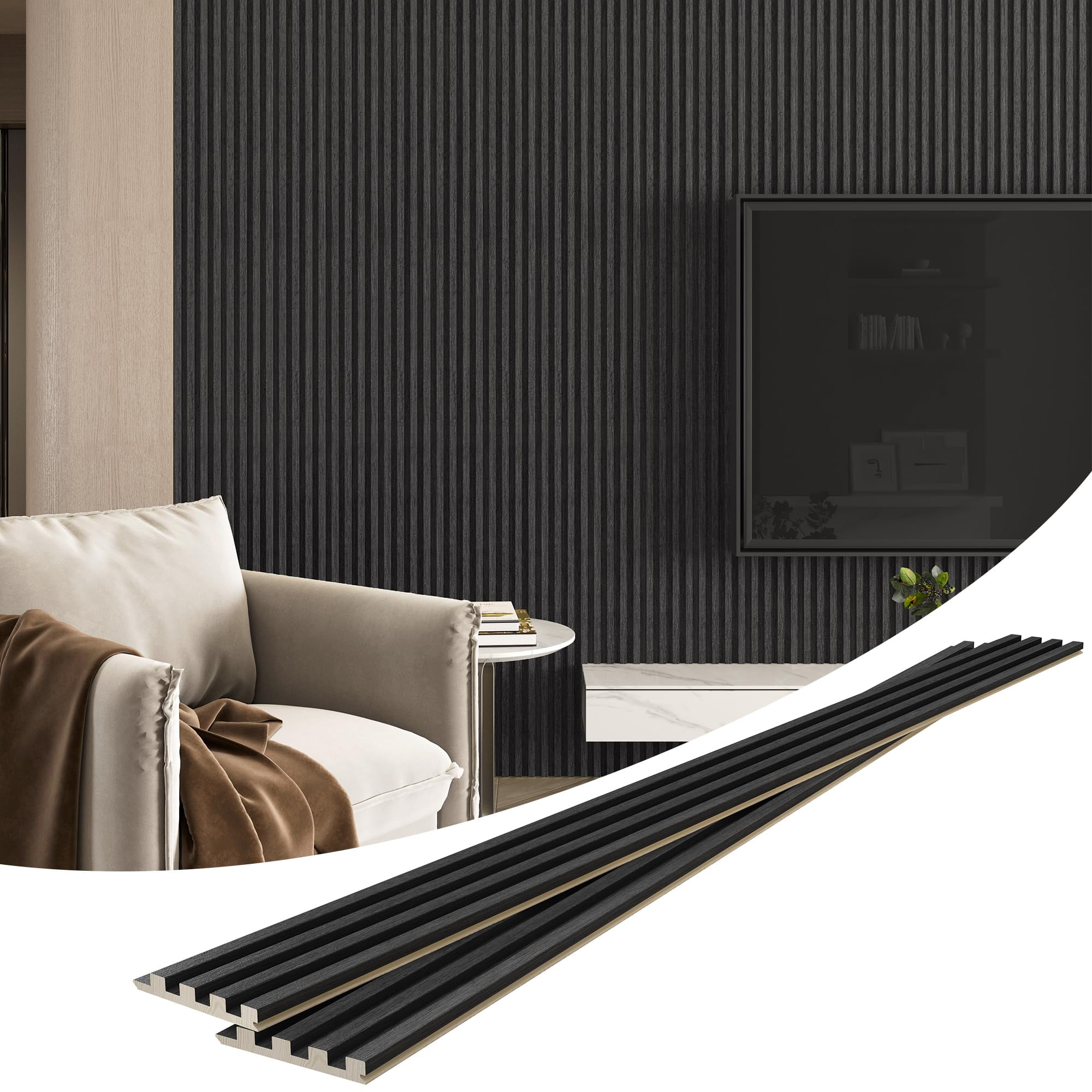 4 Packs 94.5" x 5.7" Solid Wood Panels for Wall, Acoustic Wood Slat ...