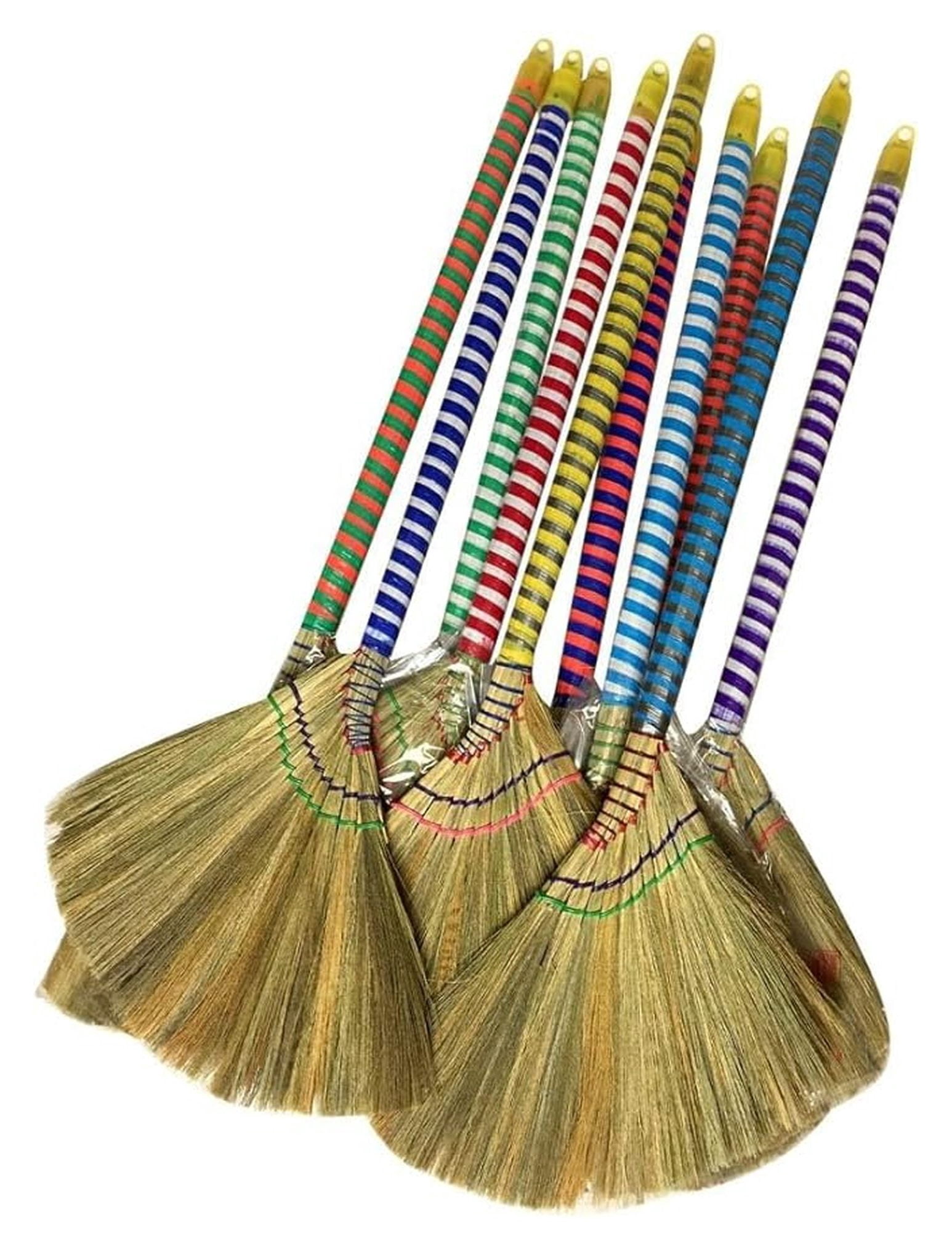 (4 Packs) Authentic Handmade Asian Brooms - Premium Vietnamese Straw ...