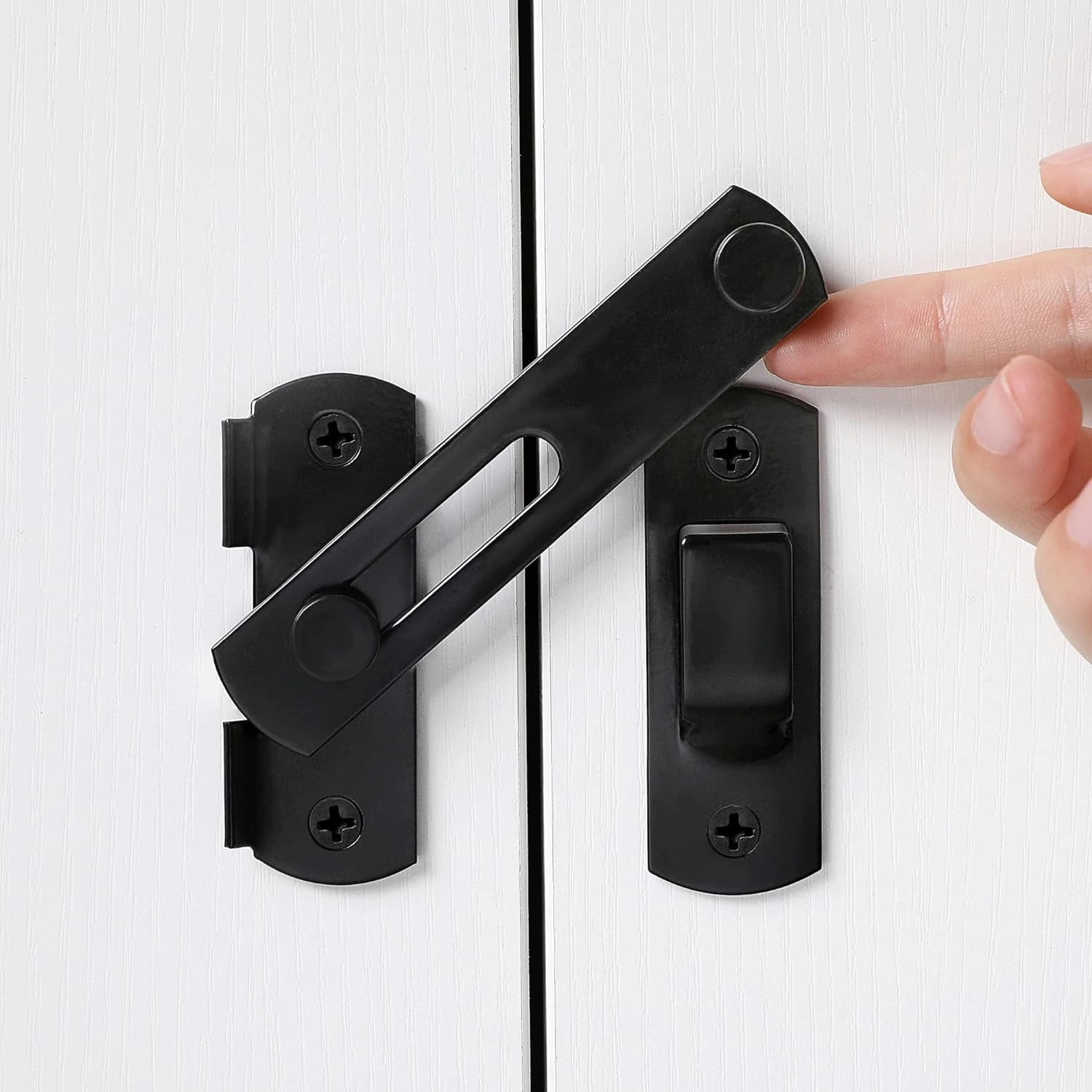 4 Packs Barn Door Latches 3 93 x 2 75 Matte Black Stainless Steel barn ...