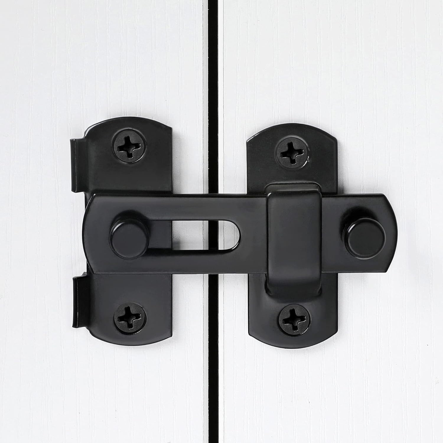 4 Packs Barn Door Latches，3.93” x 2.75” Matte Black Stainless Steel ...