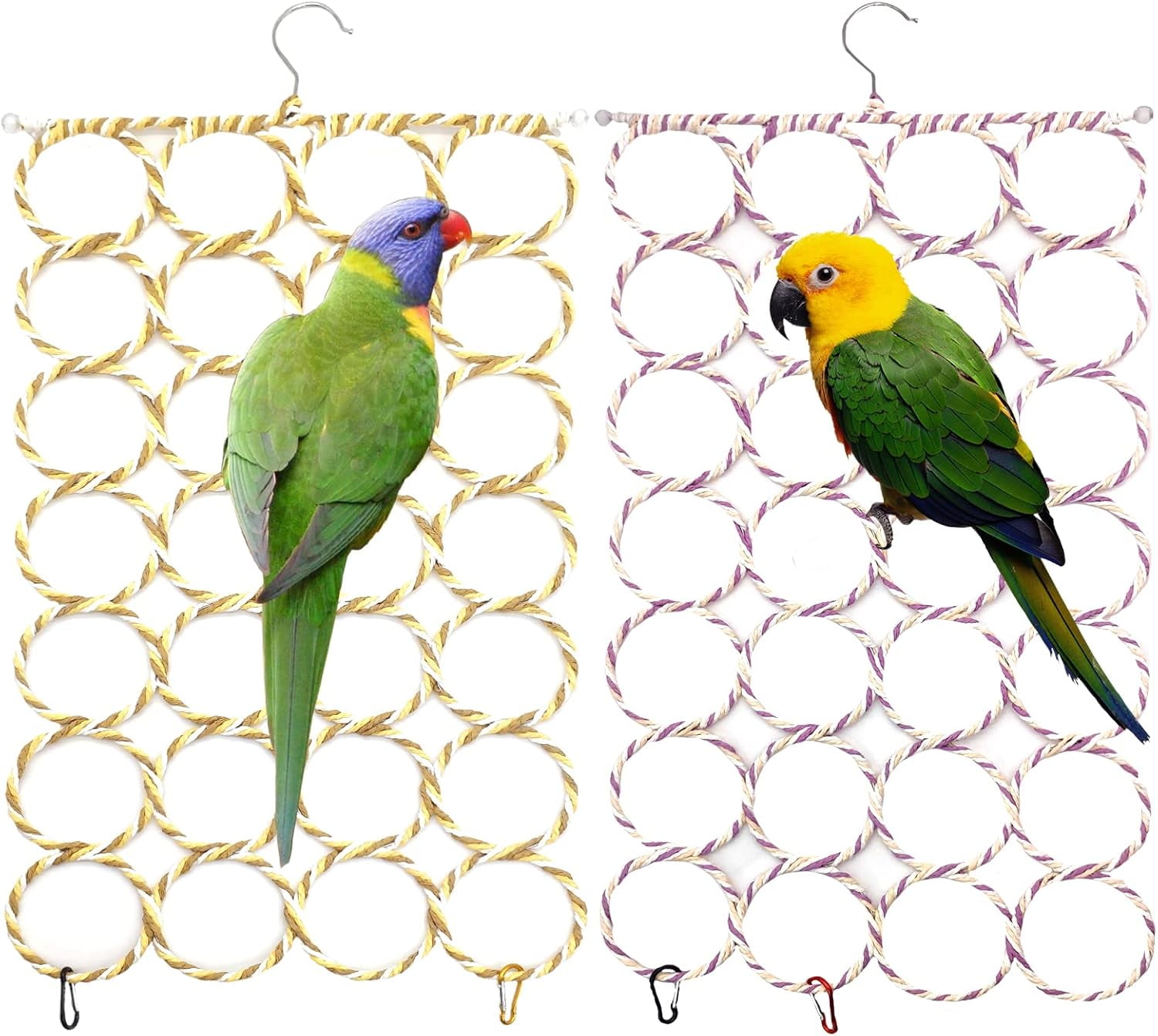 4 Packs Bird Hemp Rope Net Swing Climbing Rope Net for Birds Parrot ...