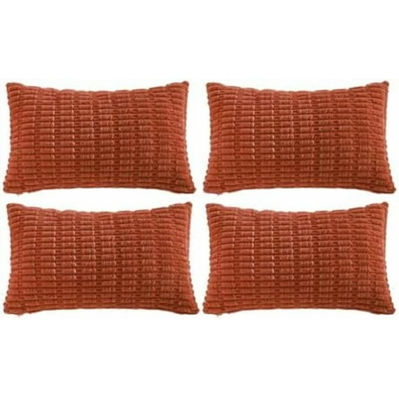 4 Packs Boho Burnt Orange Fall Decorative Throw Pillow Covers 16x24 ...