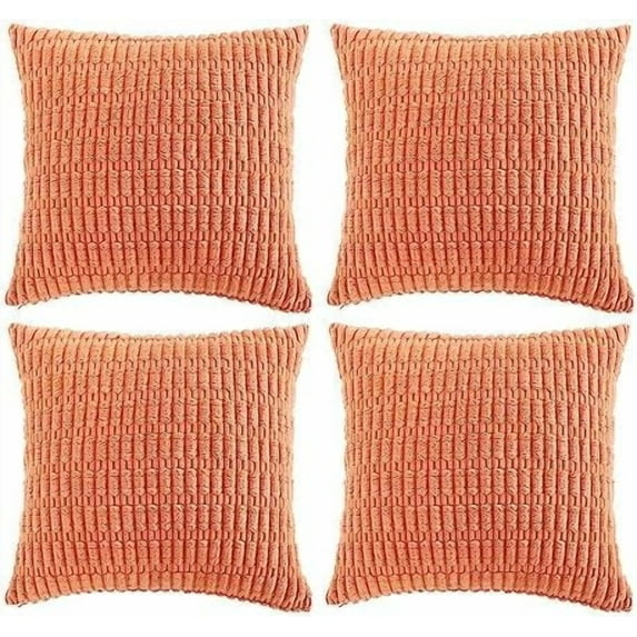 4 Packs Boho Coral Decorative Throw Pillow Covers 22x22 Inch for Living ...