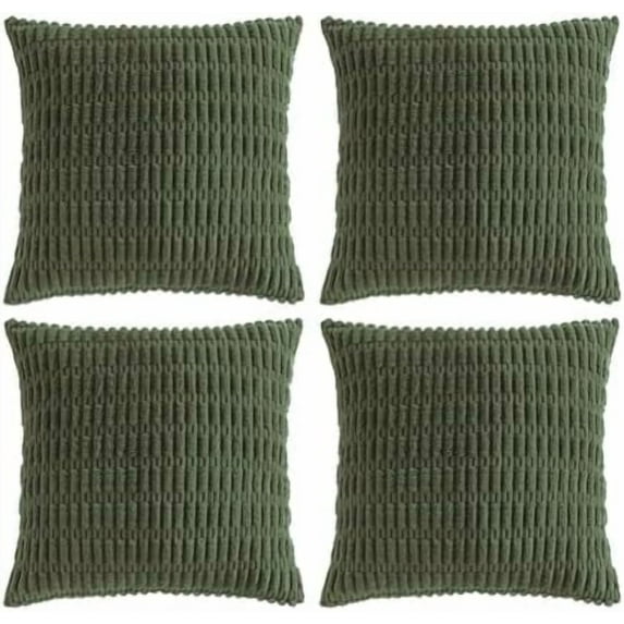 4 Packs Boho Olive Green Decorative Throw Pillow Covers 14x14 Inch for ...