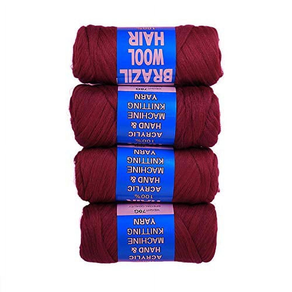 4 Packs Brazilian Wool Hair Yarn, Wool Yarn for Hair Jumbo Braiding ...