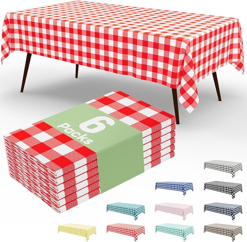 4 Packs Buffalo Disposable Table Cloth, 54 x 108 Inch Waterproof ...