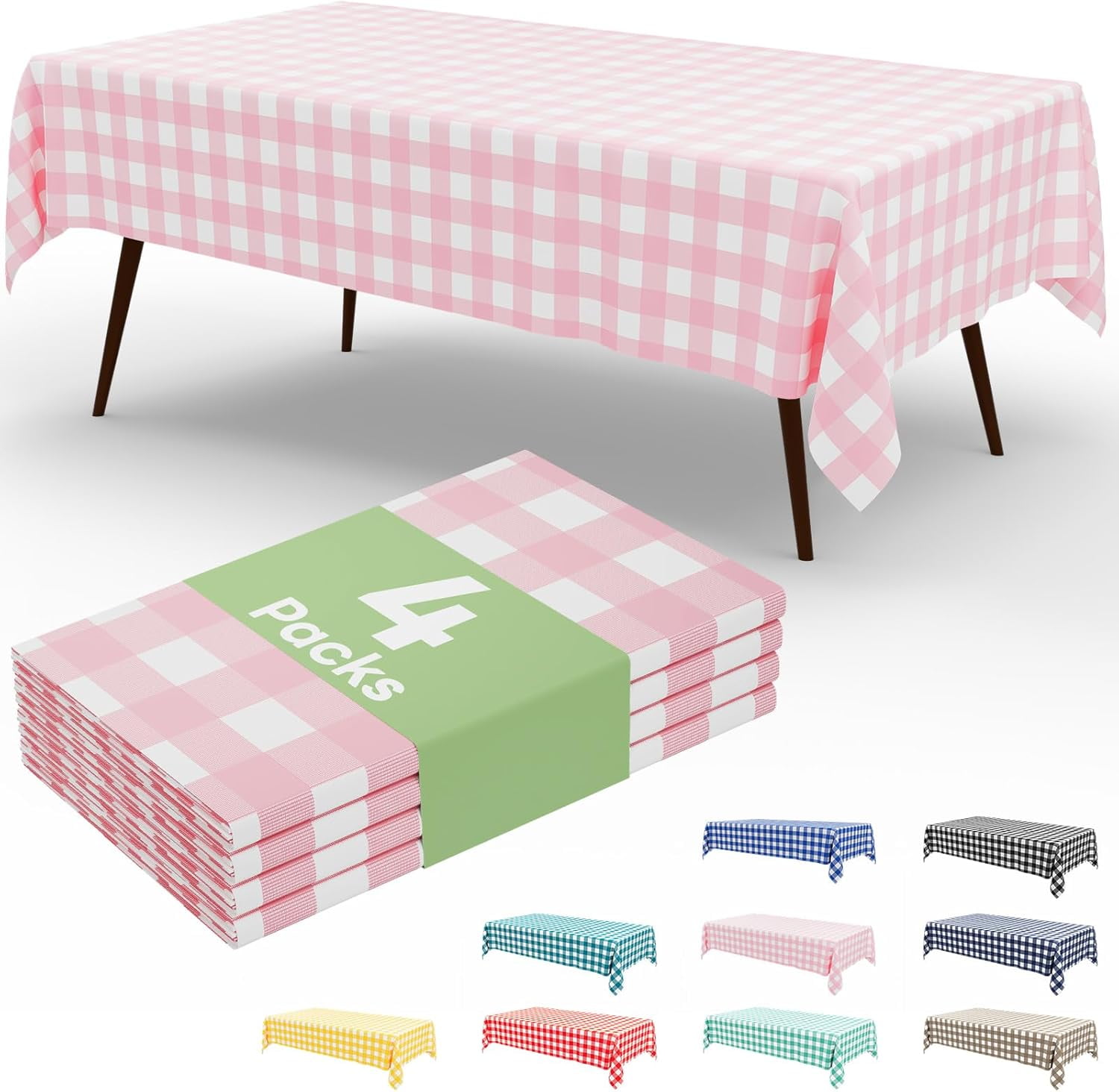 4 Packs Buffalo Disposable Table Cloth, 54 x 108 Inch Waterproof ...