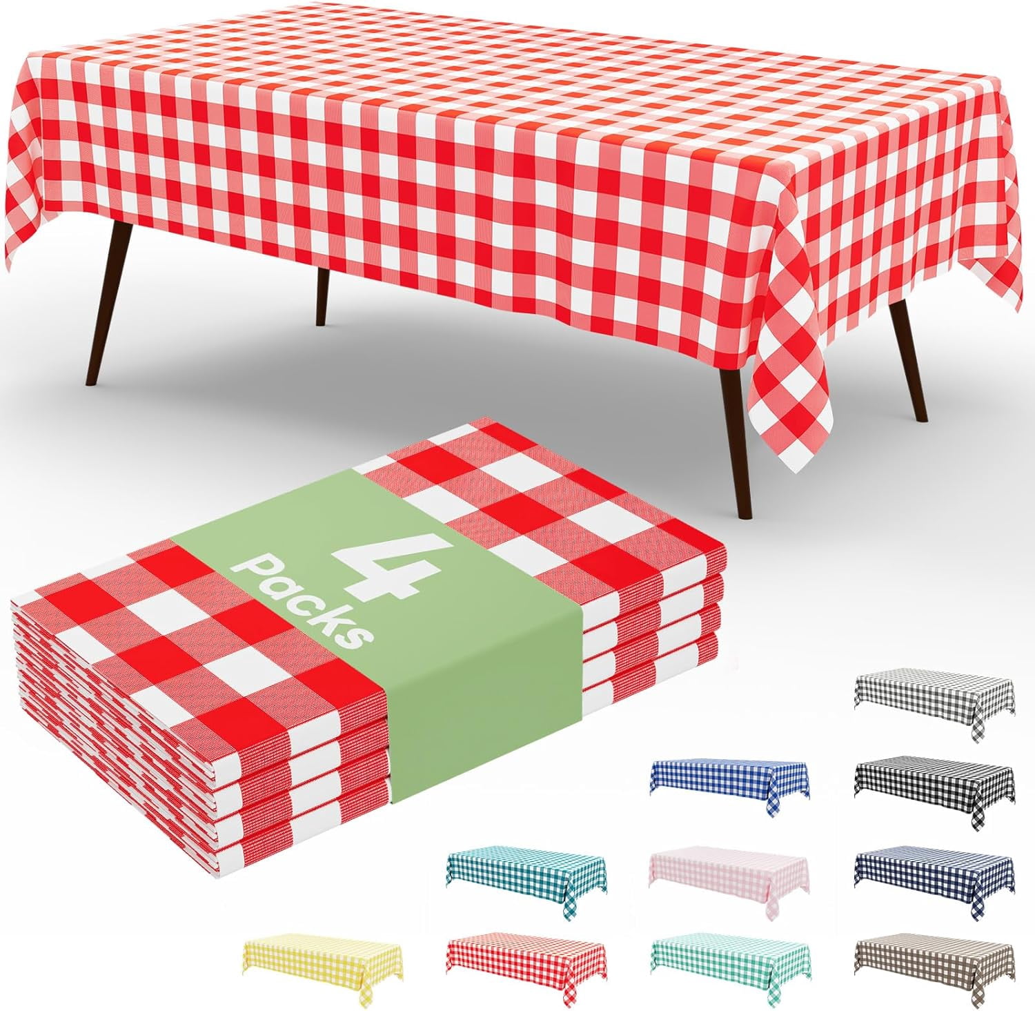 4 Packs Buffalo Disposable Table Cloth, 54 x 108 Inch Waterproof ...