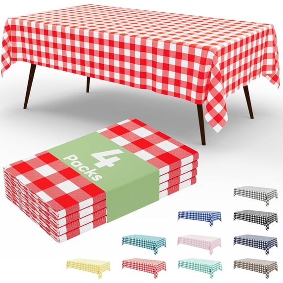 4 Packs Buffalo Disposable Table Cloth, 54 x 108 Inch Waterproof ...