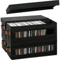 4 Packs CD Storage Box with Visible Window, Stackable CD Case Holder ...