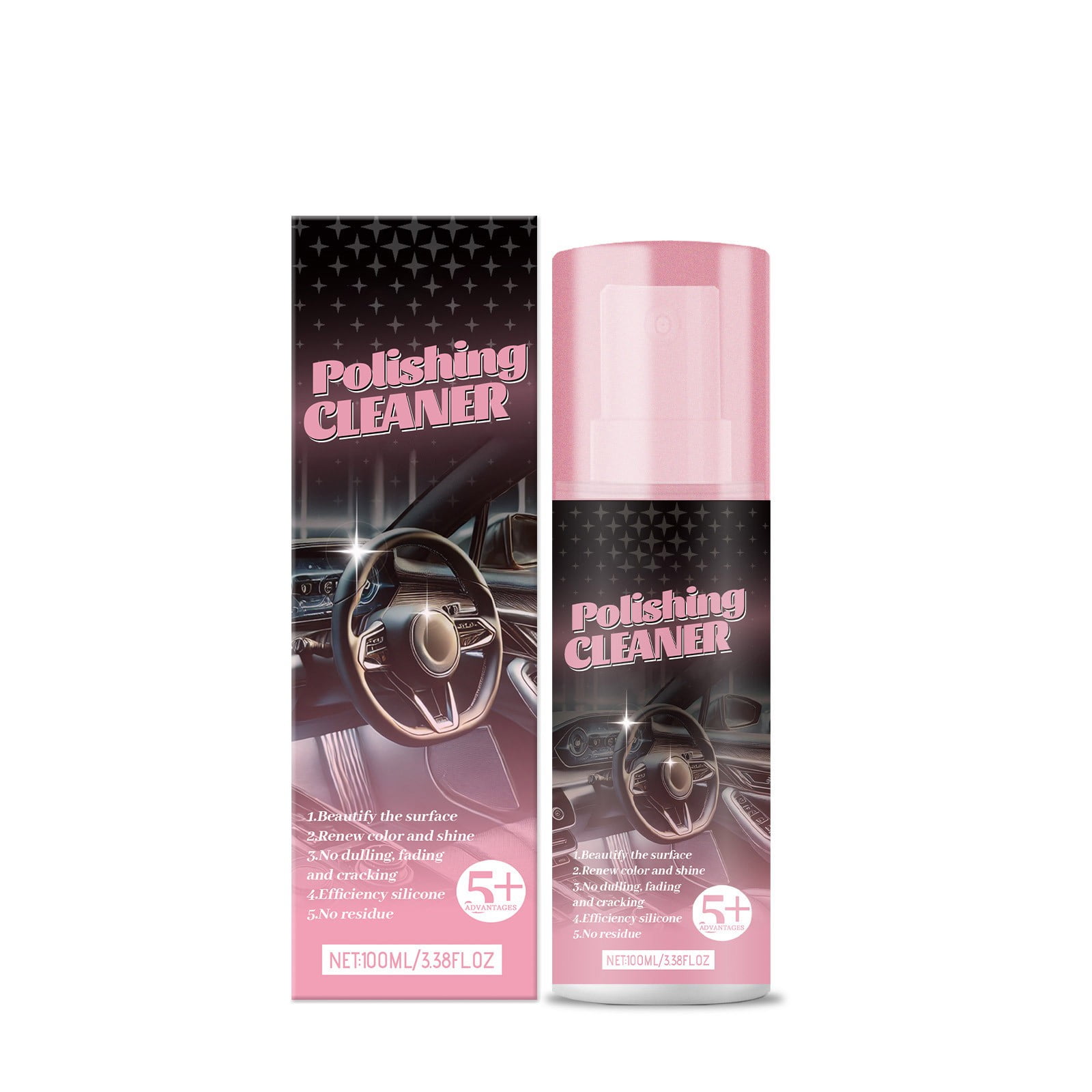 4 Packs Car Interior Cleaner Polish - Fast Acting Leather & Plastic ...