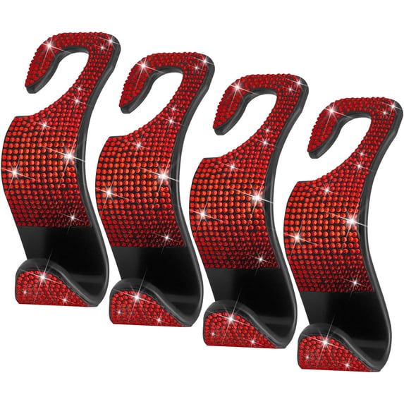 4 Packs Car Purse Hook, Bling Seat Headrest Bag Holder Hanger for Car ...