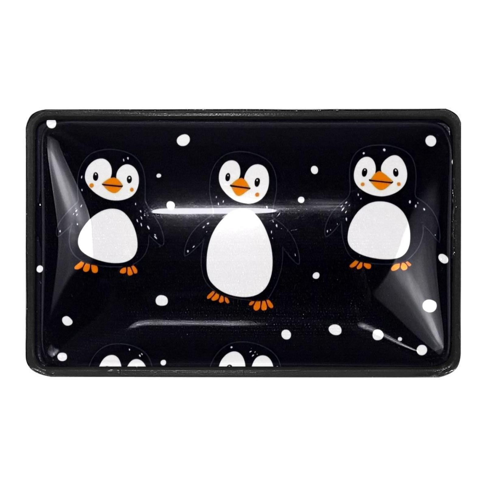 4 Packs Cartoon Penguins with Snow Crystal Glass Cabinet Knobs Drawer ...