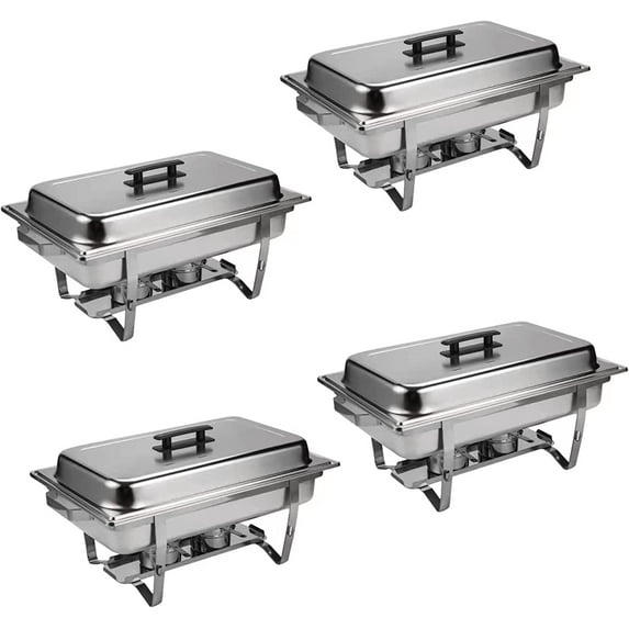 4 Packs Chafing Dish Buffet Set: 9 QT Stainless Steel Food Warmer - 9 ...
