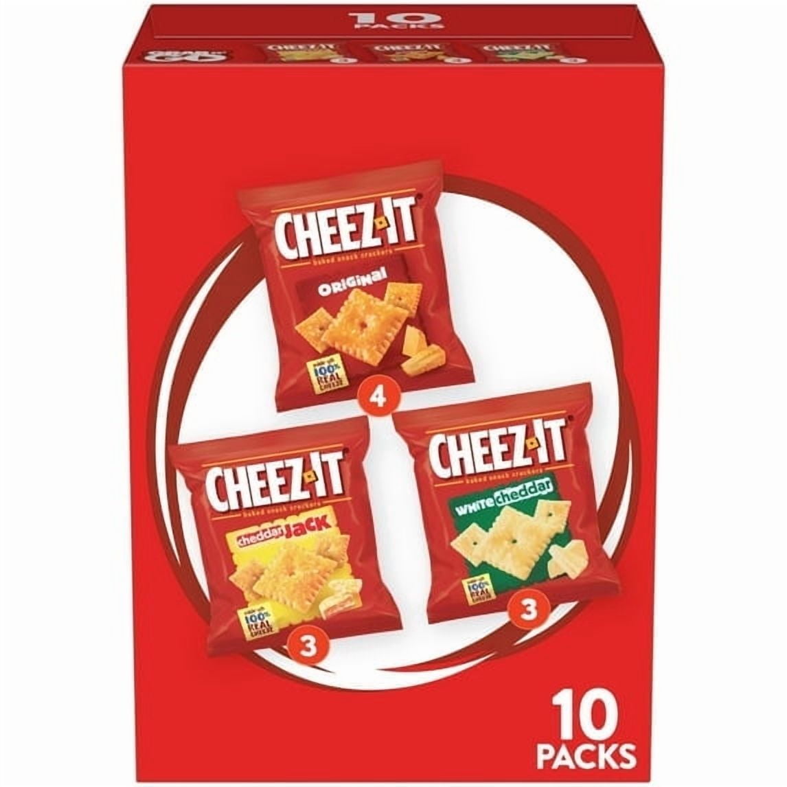 4 Packs Cheez-It Variety Pack Baked Snack Crackers, Lunch Snacks, 10 ...