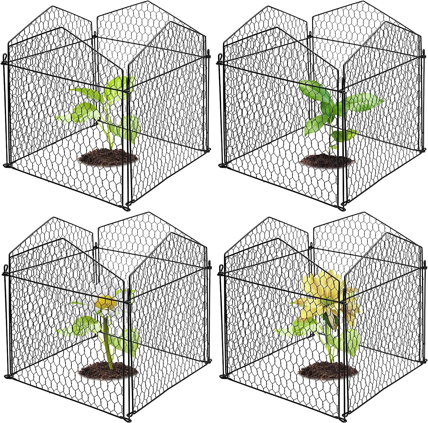 4 Packs Chicken Wire Cloche Plant Protectors from Animals Garden Plant ...