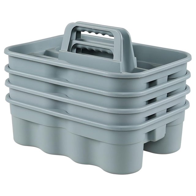 4 Packs Cleaning Storage Caddy with Handle, Grey, Cleaning Supplies ...