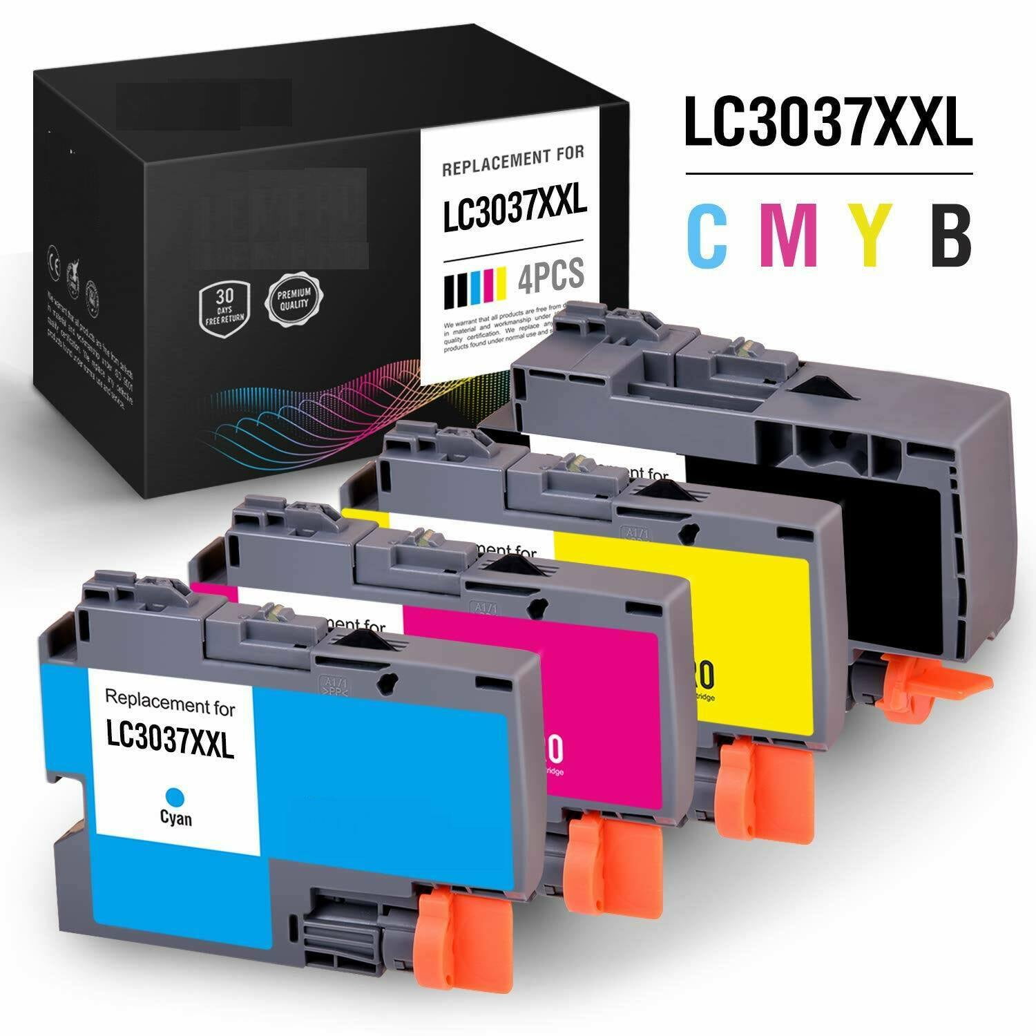 4 Packs Compatible Brother LC3037 High Yield Ink - Walmart.com