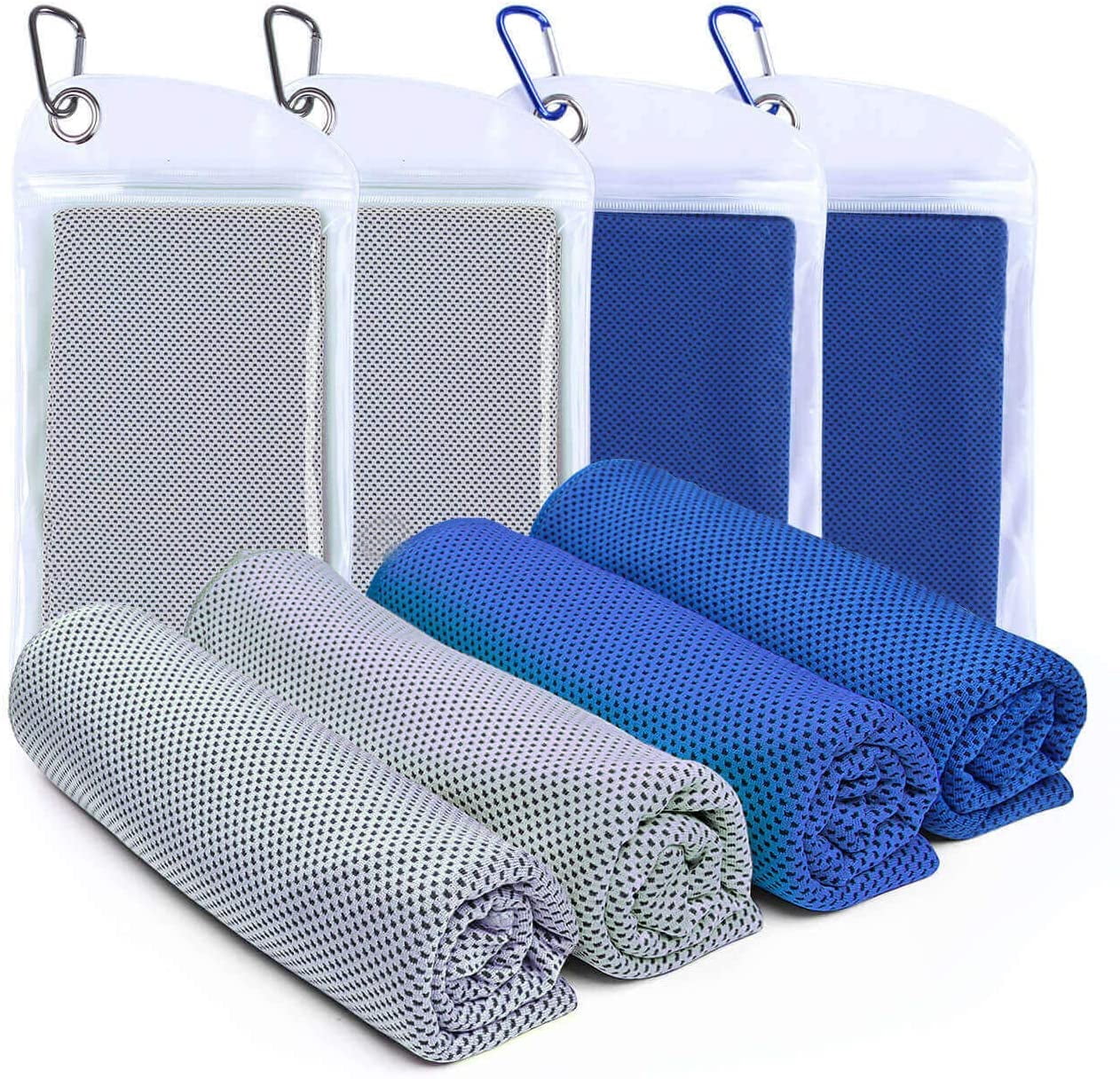 4 Packs Cooling Towel (40"x 12") Ice Sports Towel Cool Neck Towel Soft ...