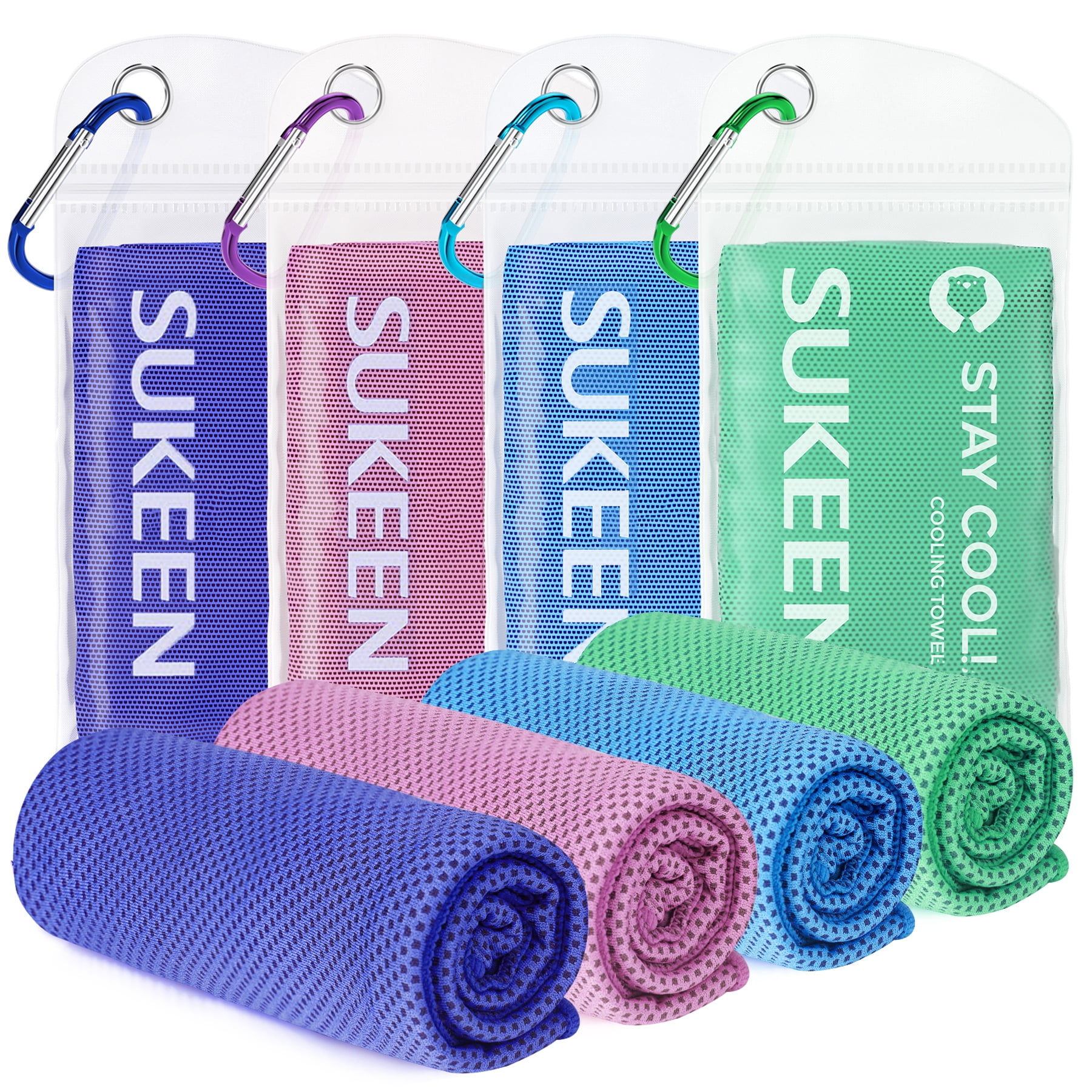 Sukeen 4-Pack Cooling Towel (40"x12"), Breathable Chilly Neck Towel ...